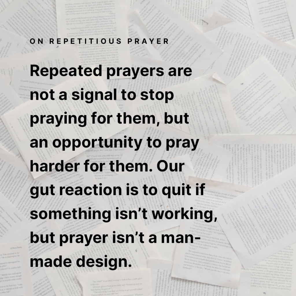 Tired of repeating the same prayers? • Val Marie Paper