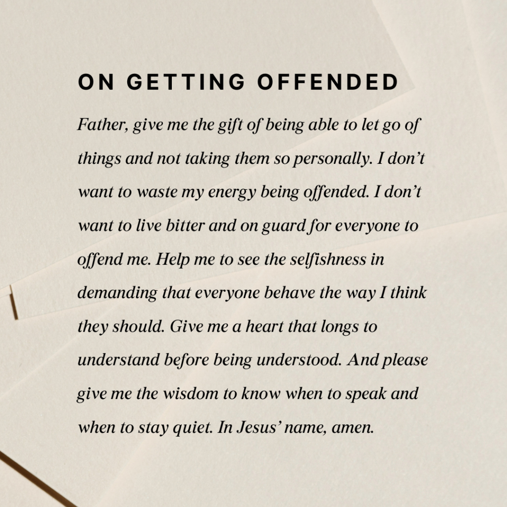 Taking an offense is killing us • Val Marie Paper